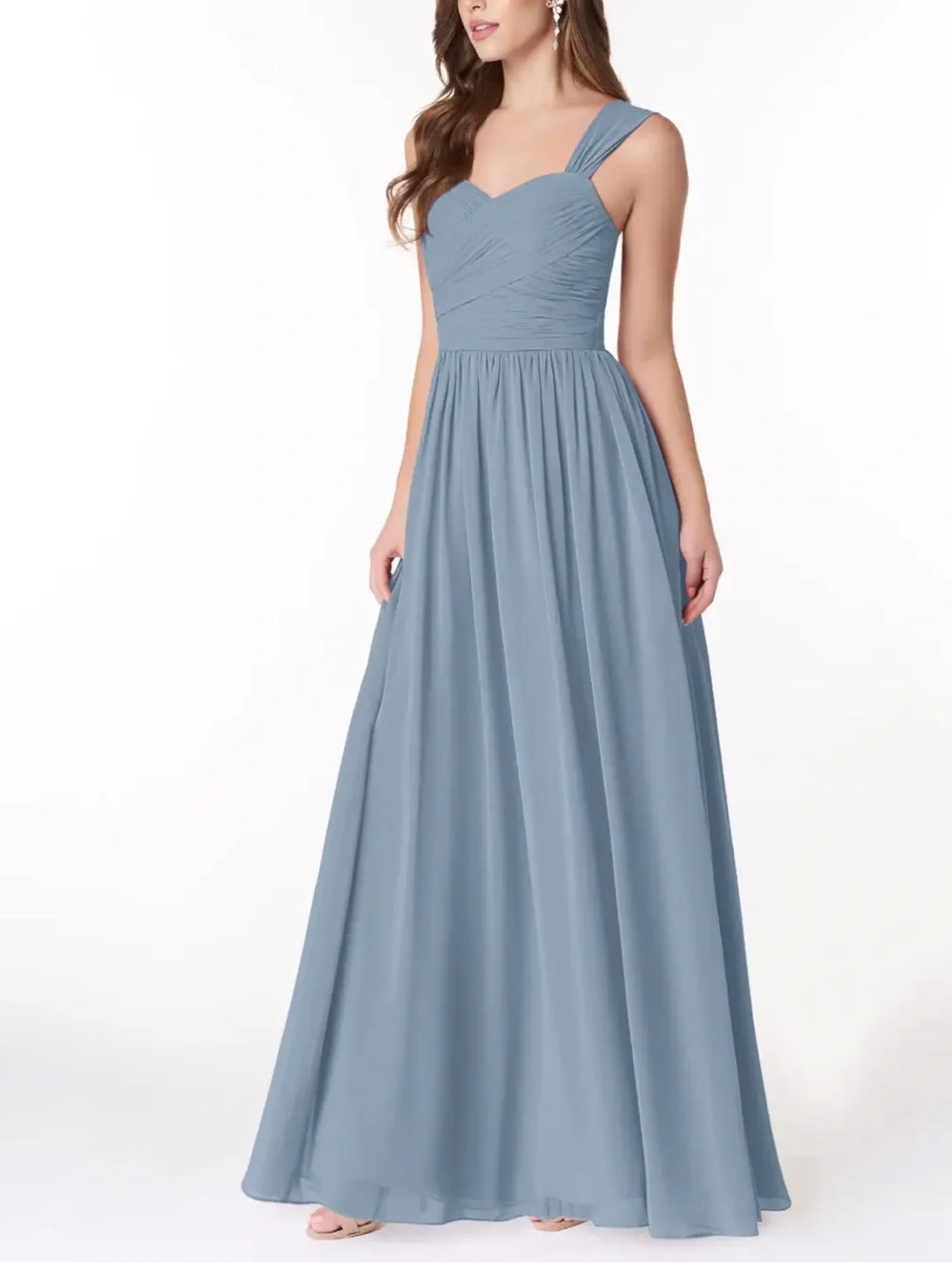 Dessy Collection | Dresses | Dessy Collection Dusty Blue Maxi Dress ...